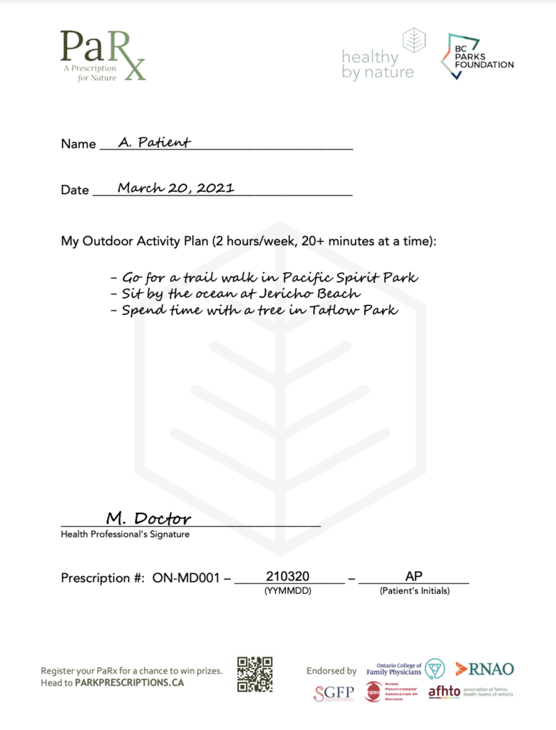 BC Parks Foundation Brings the Great Outdoors to a Prescription Pad ...